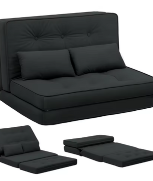 Kleine 2-zits Slaapbank – Mini Sofa met 6-traps Verstelbare Rugleuning ...